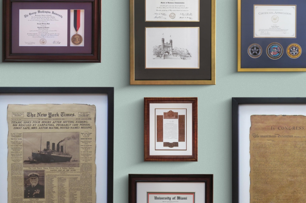 Custom Framing Documents & Paper Fort Lauderdale | The Frame Studio